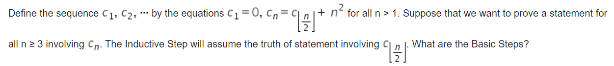 Solved Define the sequence c1,c2,cdots by the equations | Chegg.com