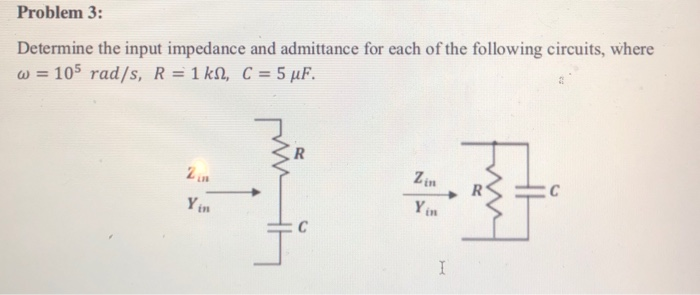 Solved Problem 3: Determine the input impedance and | Chegg.com