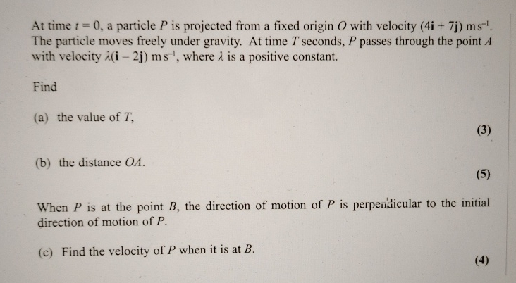 Solved At time t=0, ﻿a particle P ﻿is projected from a fixed | Chegg.com