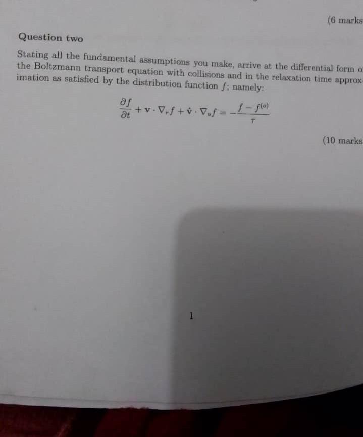 Solved Question two Stating all the fundamental assumptions | Chegg.com