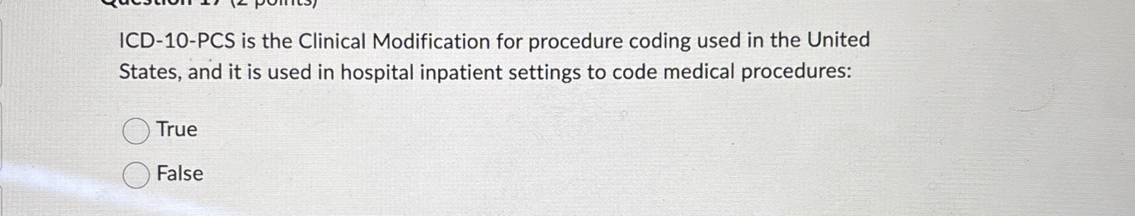 High Quality SOLUTION ICD-10-PCS is the Clinical Modification for procedure | Chegg.com