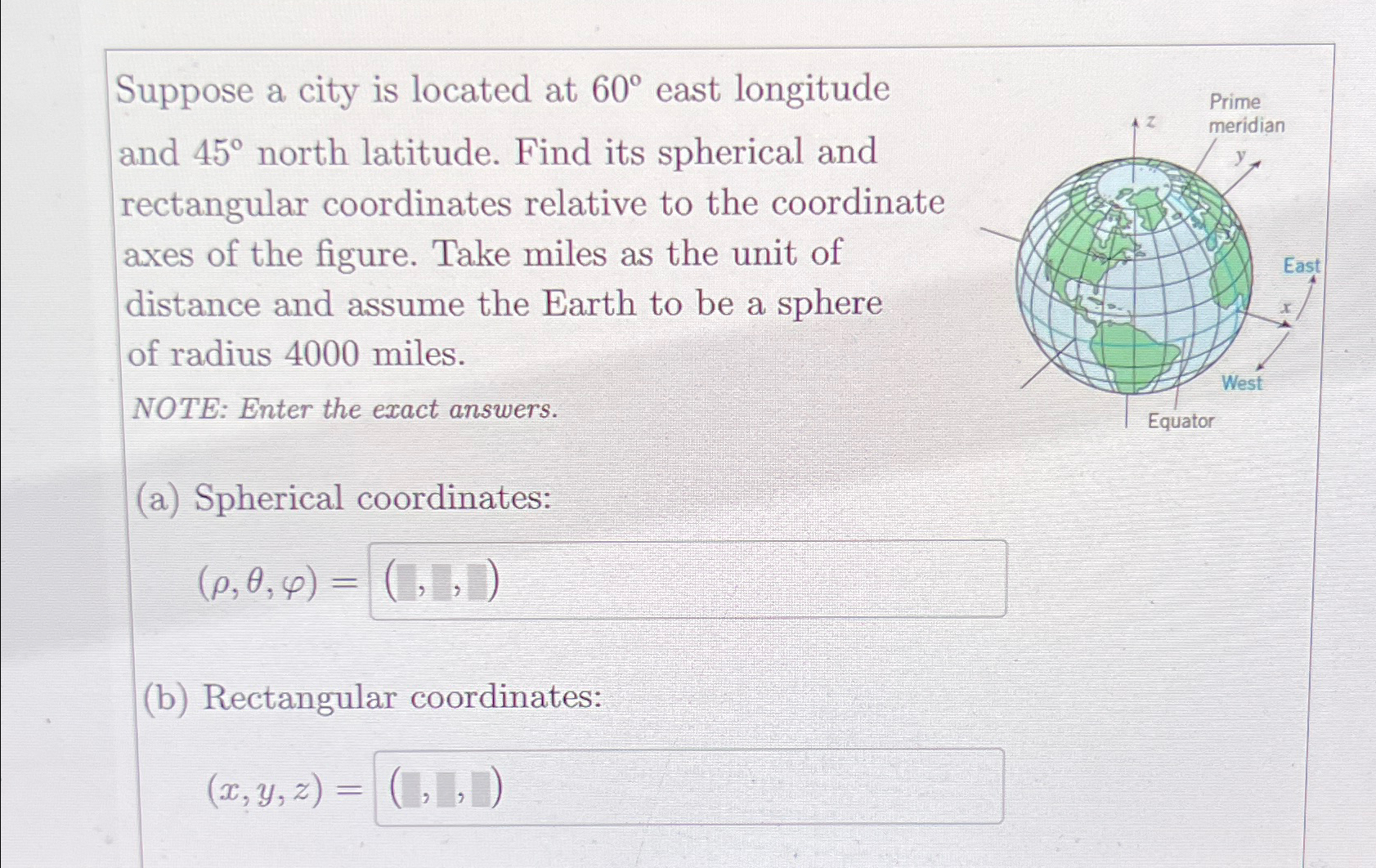 Solved Suppose a city is located at 60° ﻿east longitude and | Chegg.com