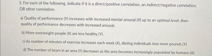 Solved 3. For each of the following, indicate if it is a | Chegg.com