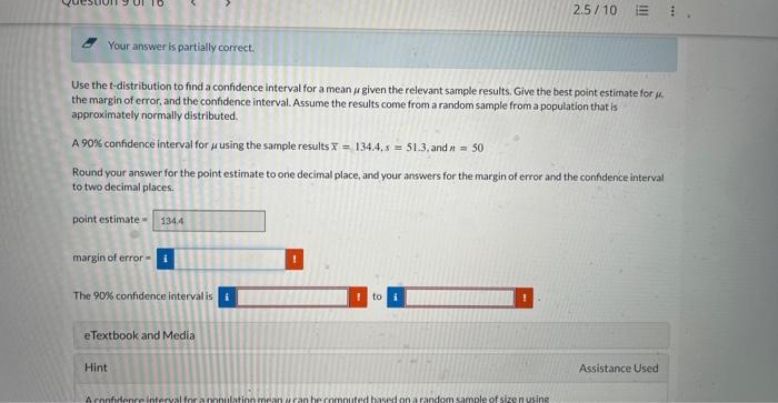 Solved What is the Margin of Error and the 90% confidence | Chegg.com