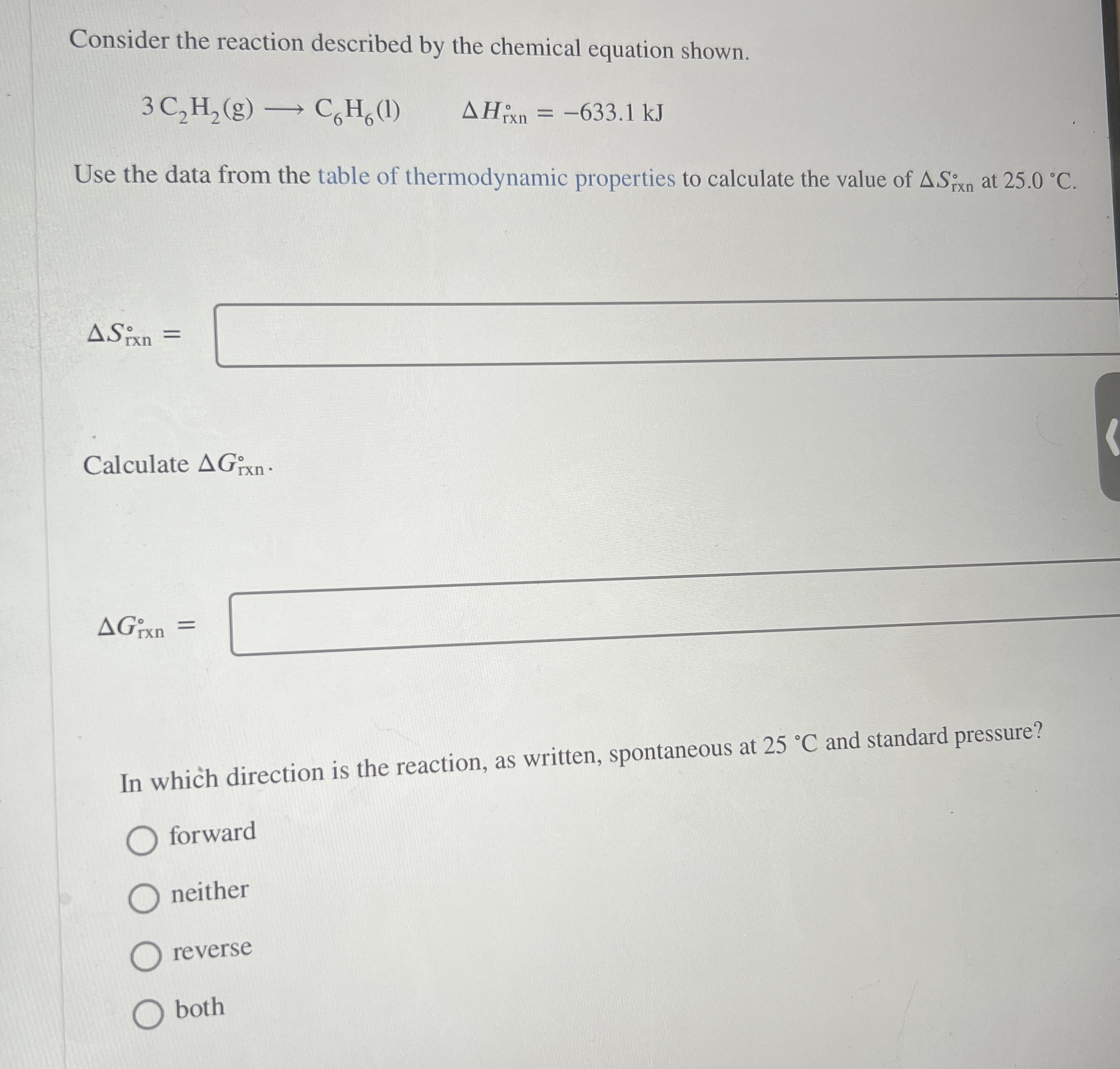 Solved Consider the reaction described by the chemical | Chegg.com