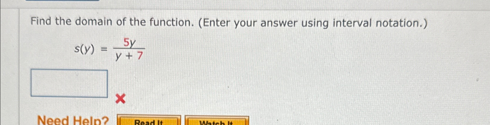 Solved Find the domain of the function. (Enter your answer | Chegg.com