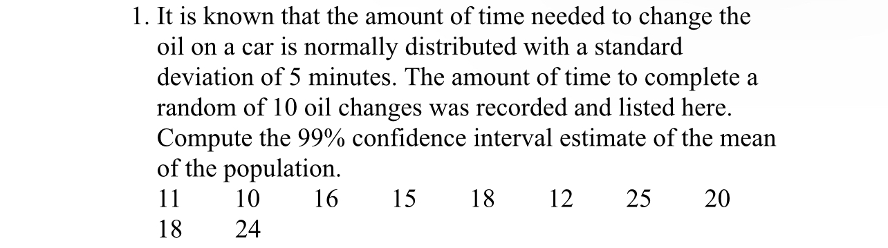 Solved It is known that the amount of time needed to change | Chegg.com