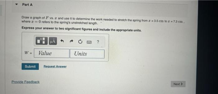 k=71 N/mDraw a graph of F vs, x and use it to | Chegg.com