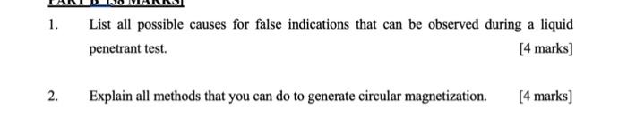 Solved 1. List all possible causes for false indications | Chegg.com