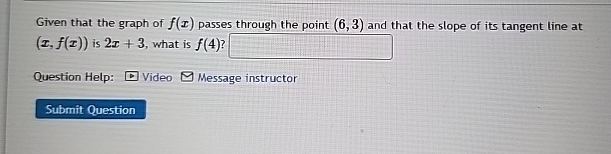 Solved Given that the graph of f(x) ﻿passes through the | Chegg.com