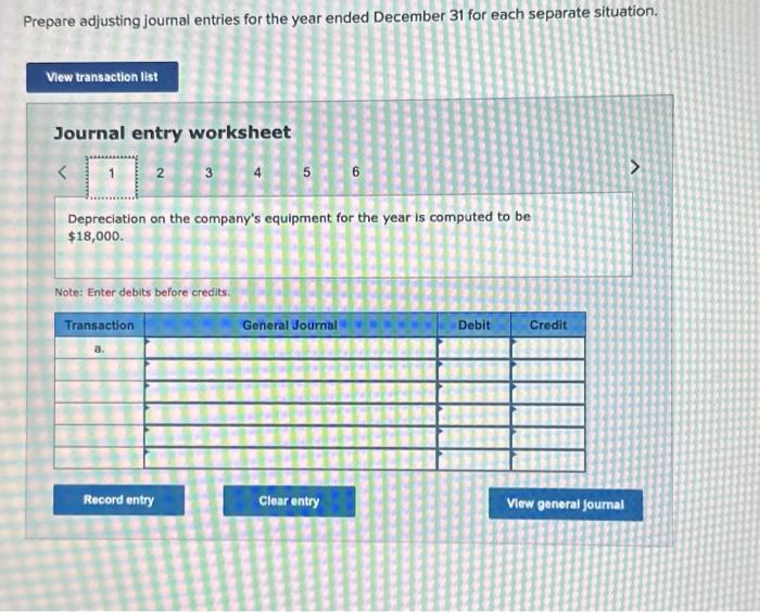 Solved Prepare adjusting journal entries for the year ended | Chegg.com