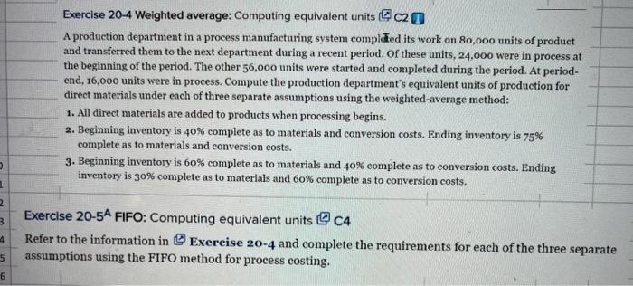 Solved Exercise 20-4 Weighted average: Computing equivalent | Chegg.com