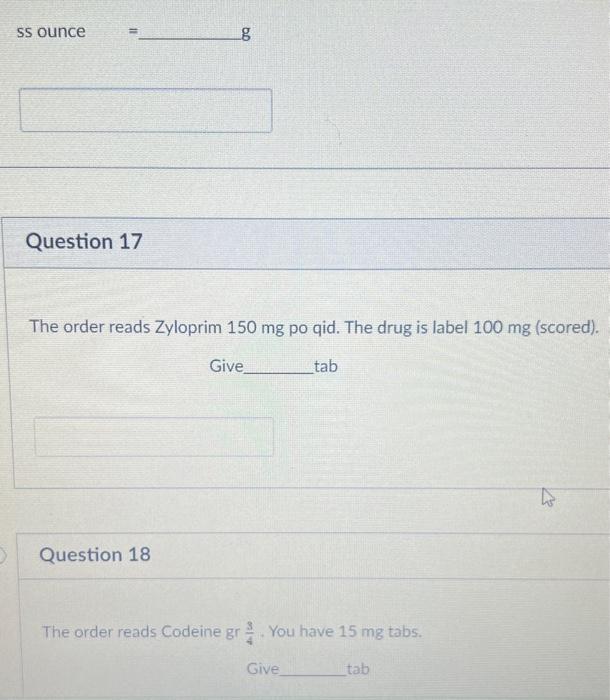 The order reads Zyloprim 150mg po qid. The drug is | Chegg.com