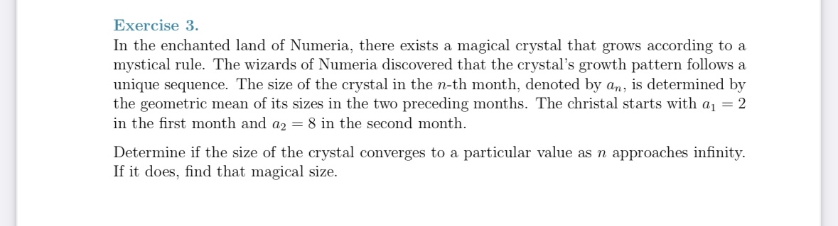 Exercise 3.In the enchanted land of Numeria, there | Chegg.com