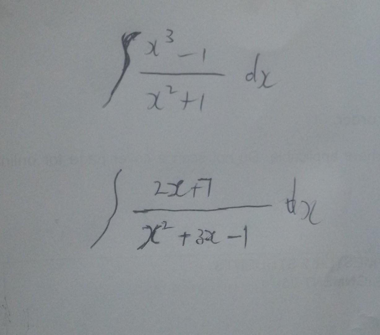 Solved \\( \\begin{array}{l}\\int \\frac{x^{3}-1}{x^{2}+1} d | Chegg.com