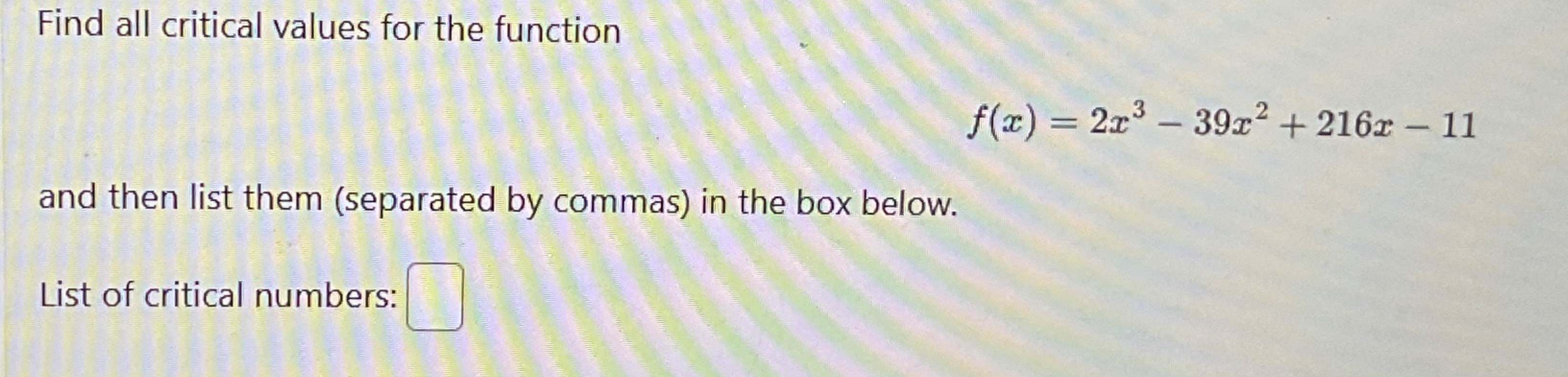 Solved Find all critical values for the | Chegg.com