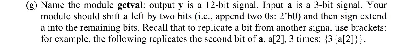 Solved SystemVerilog: (g) ﻿Name the module getval: output y | Chegg.com