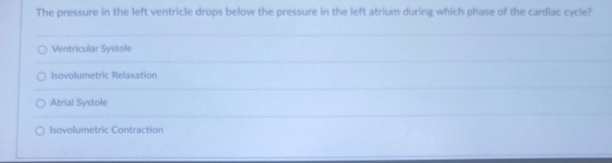 Solved The pressure in the left ventricle drops below the | Chegg.com