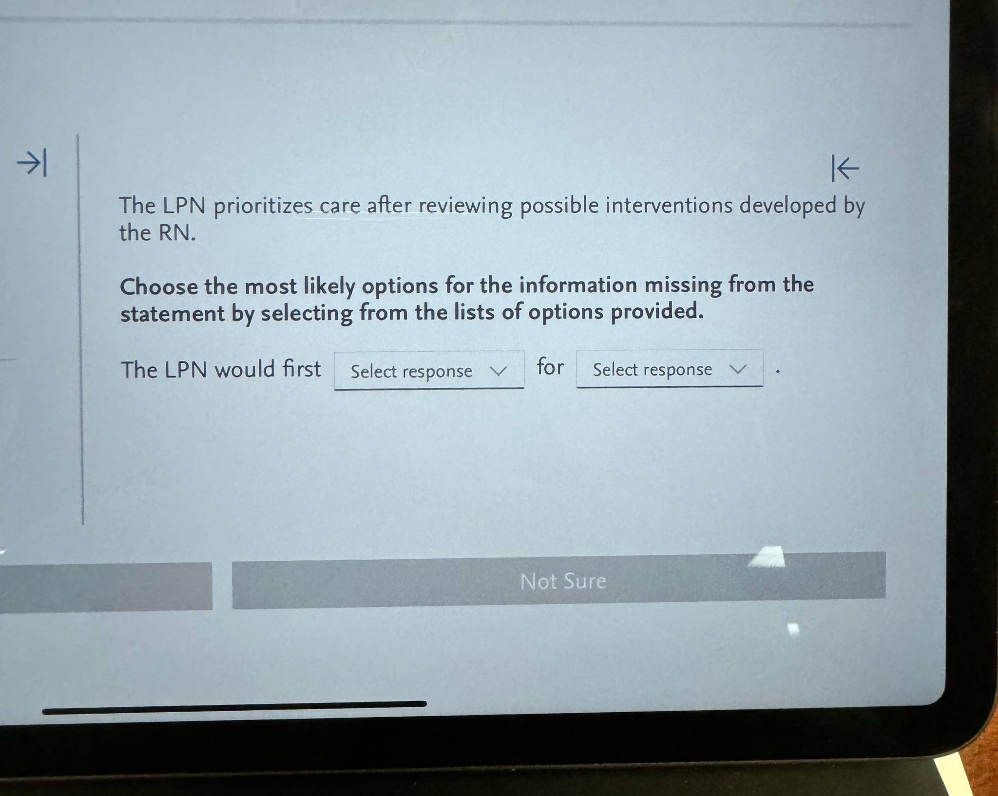 Solved The LPN prioritizes care after reviewing possible | Chegg.com