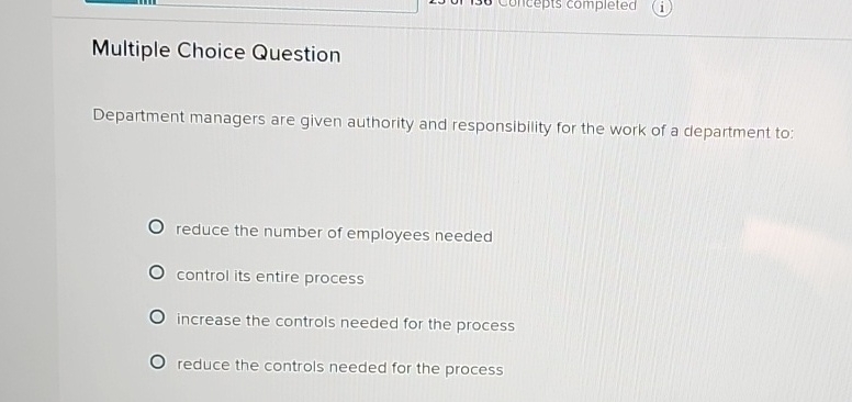 Solved Multiple Choice QuestionDepartment managers are given | Chegg.com