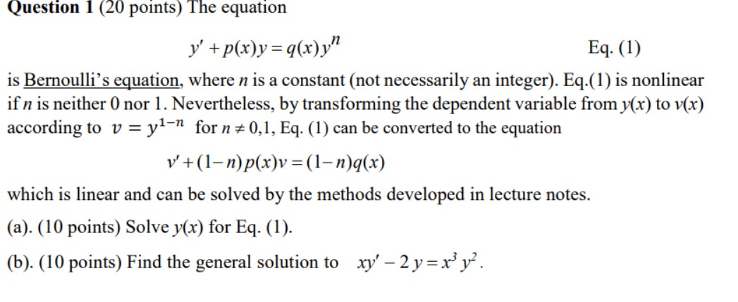 Solved Question 1 (20 ﻿points) ﻿The | Chegg.com