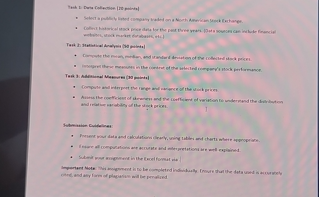 Solved Task 1: Data Collection (20 ﻿points)Select a publicly | Chegg.com
