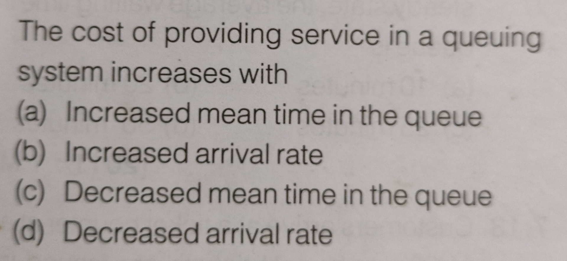 Solved The cost of providing service in a queuing system | Chegg.com