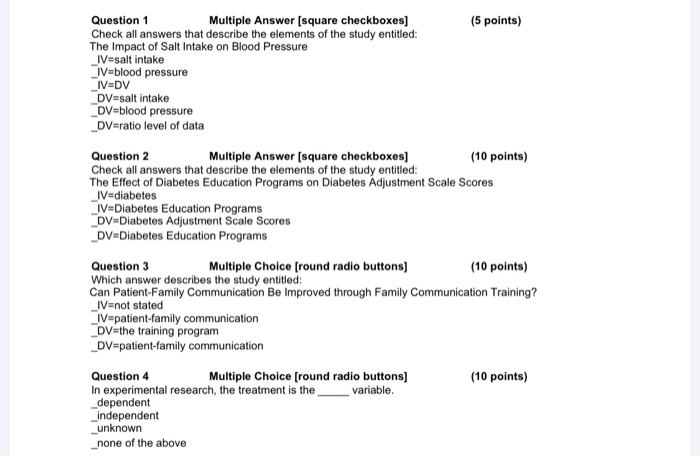 Solved (5 points) Question 1 Multiple Answer (square | Chegg.com