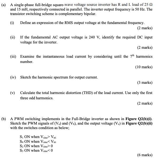 Solved (a) A single-phase full-bridge square-wave voltage | Chegg.com
