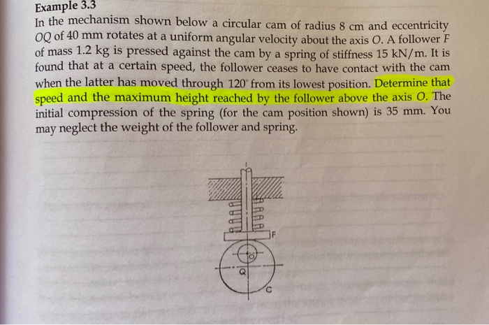 Solved Example 3.3 In the mechanism shown below a circular | Chegg.com