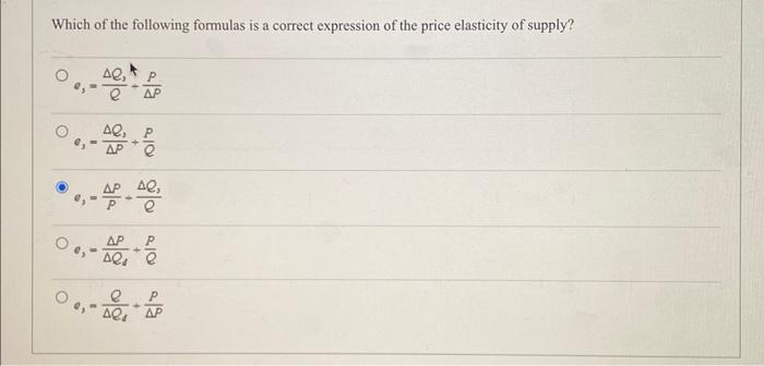 Solved Which of the following formulas is a correct | Chegg.com