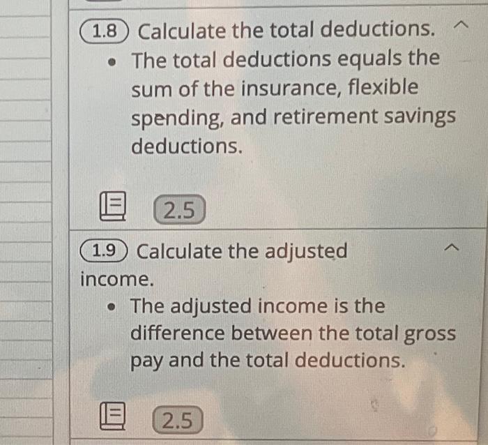 calculate the total deductions. The toral deductions | Chegg.com