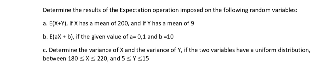 Solved Determine the results of the Expectation operation | Chegg.com
