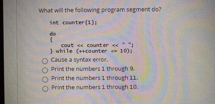 Solved What will the following program segment do? int | Chegg.com