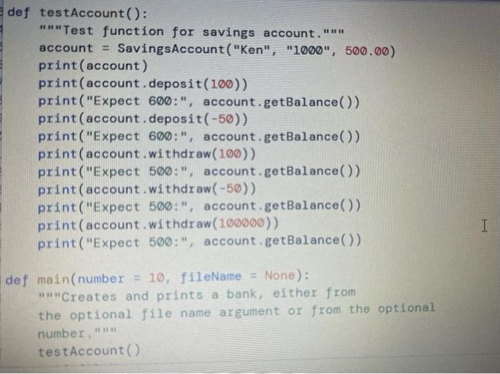 Solved The Str Method Of The Bank Class In Bankpy 