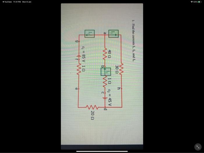 Solved 1. Find the currents I1,I2, and I3. | Chegg.com