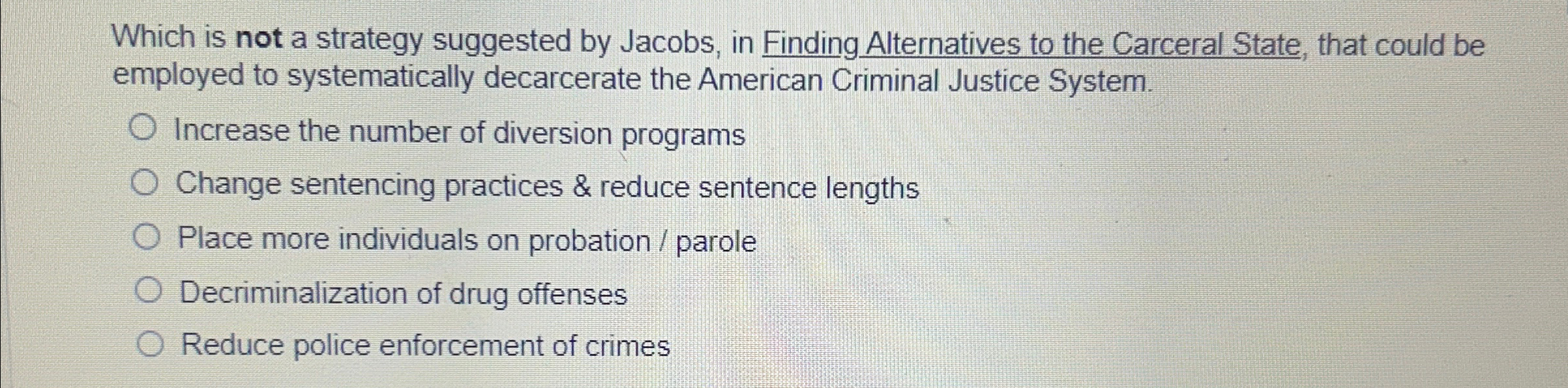 Solved Which is not a strategy suggested by Jacobs, in | Chegg.com