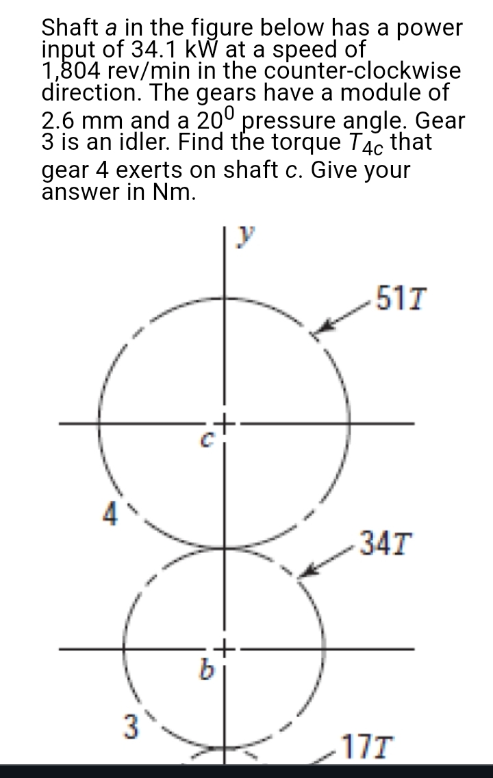 Solved Shaft a ﻿in the figure below has a power input of | Chegg.com