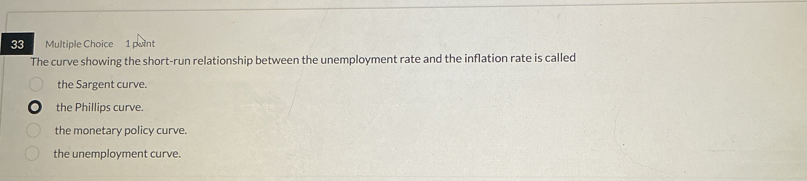 Solved 33Multiple Choice1 ﻿posintThe curve showing the | Chegg.com