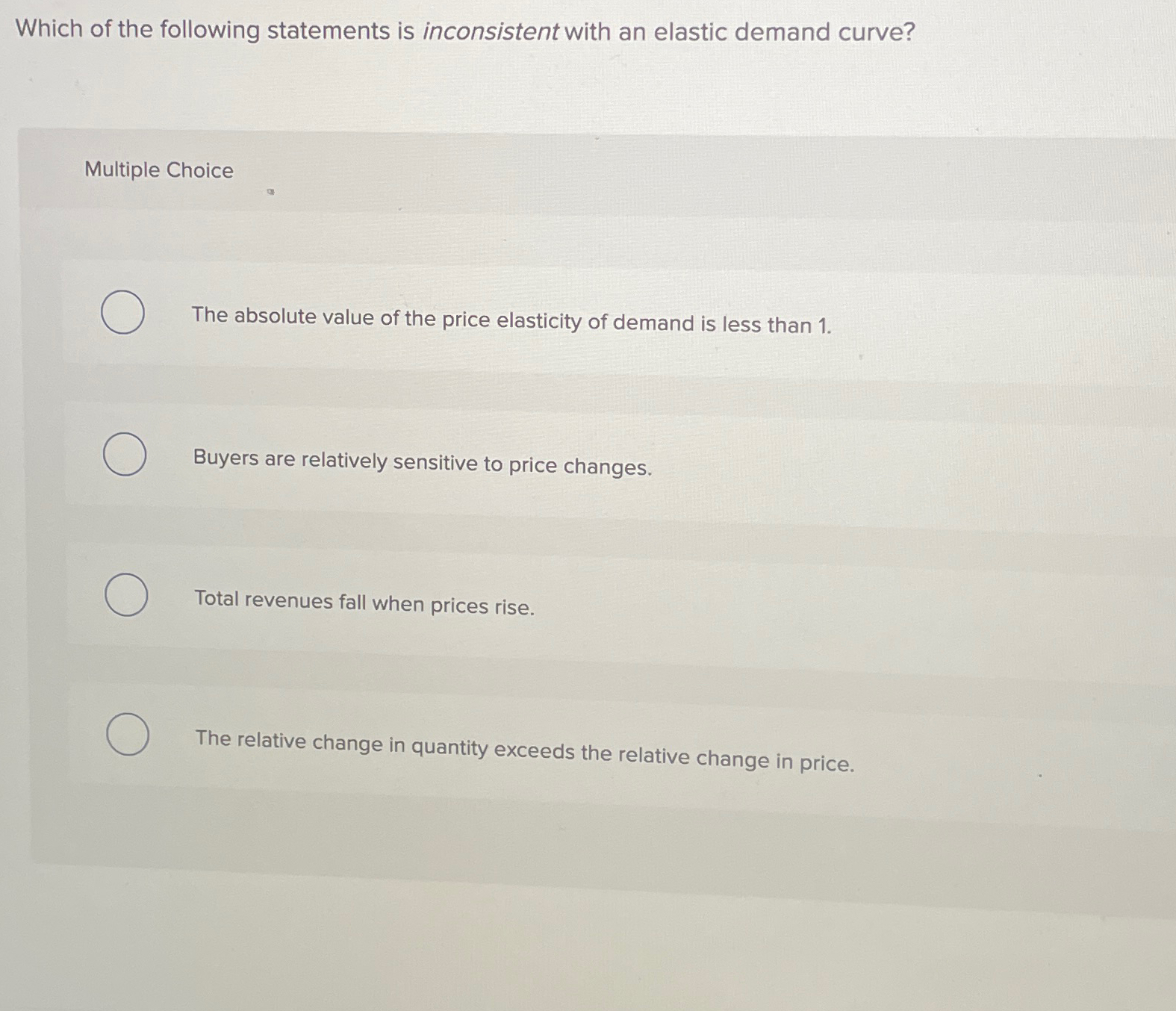 Solved Which of the following statements is inconsistent | Chegg.com