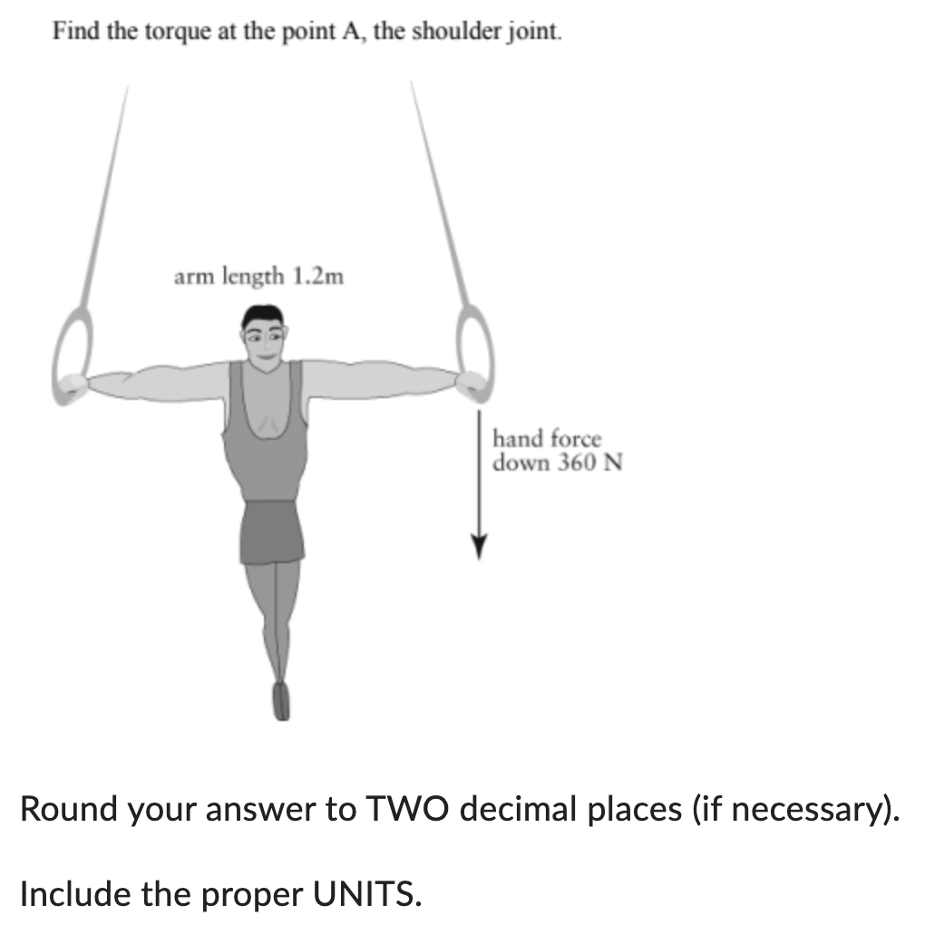 Solved Find the torme at the noint Δ ﻿the shoulder | Chegg.com