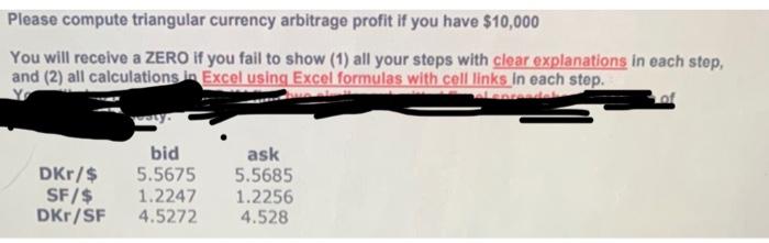 Solved Please compute triangular currency arbitrage profit | Chegg.com
