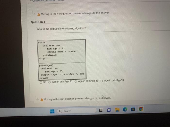 Solved What is the output of the following algorithm? Assume | Chegg.com