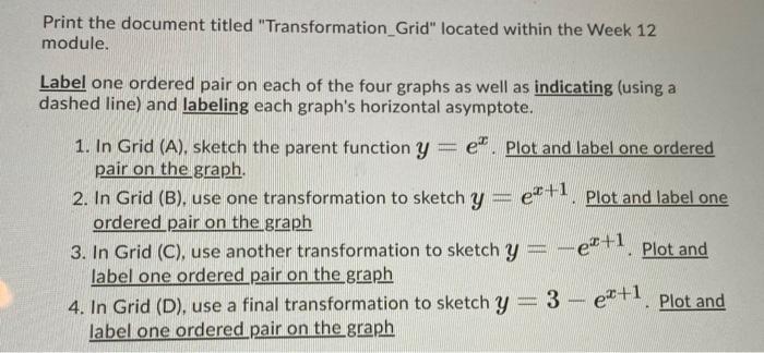 Solved Print the document titled "Transformation Grid" | Chegg.com