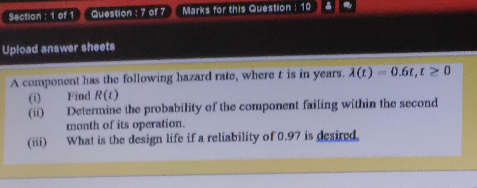 Solved Section 1 Of 1 Question 7 Of 7 Marks For This