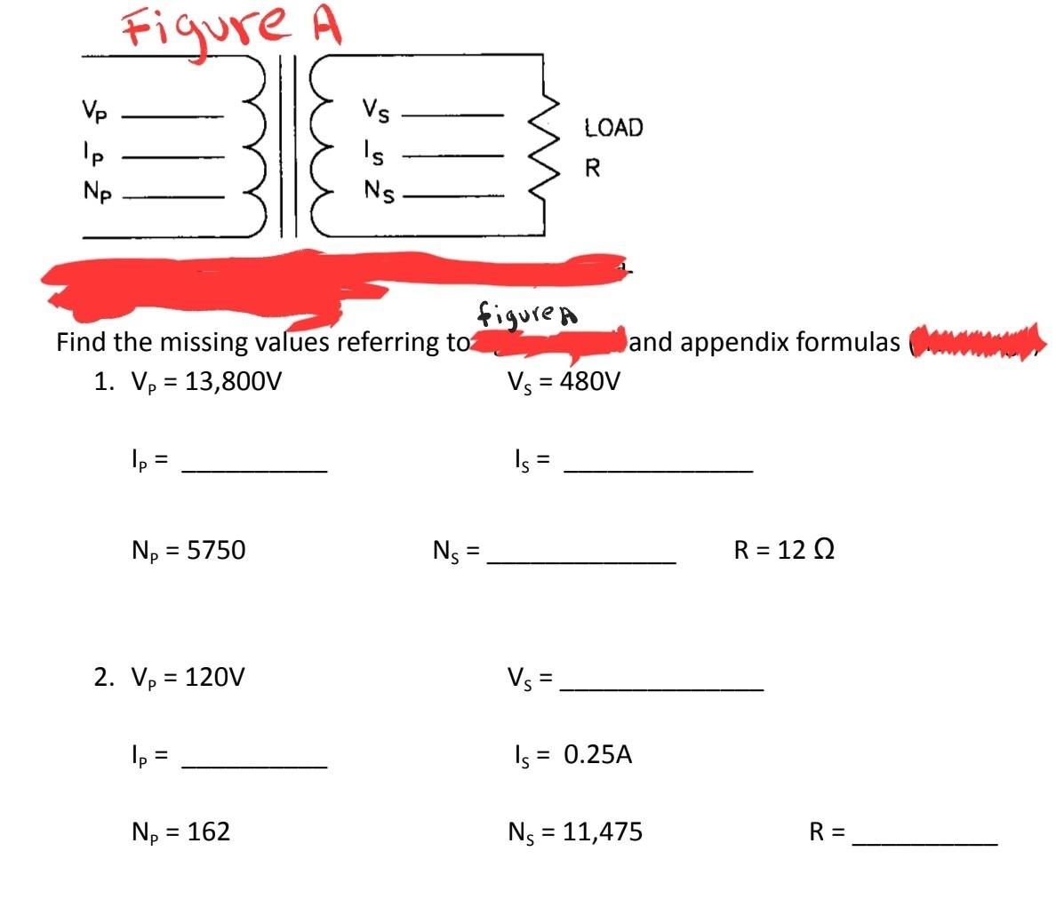 Solved Find the missing values referring to figuren 1. | Chegg.com