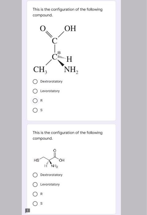 Solved This is the configuration of the following compound | Chegg.com