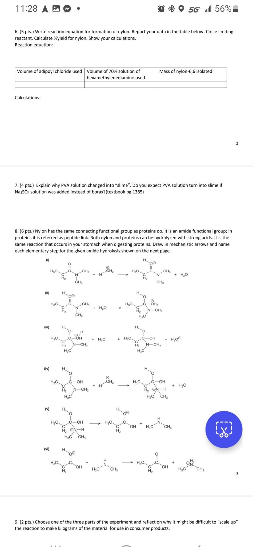 Solved 6. (5 pts.) Write reaction equation for formation of | Chegg.com