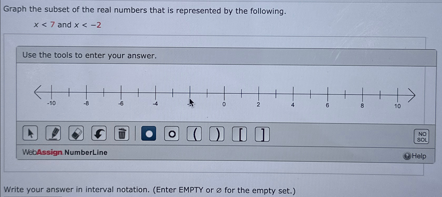 Solved Graph the subset of the real numbers that is | Chegg.com