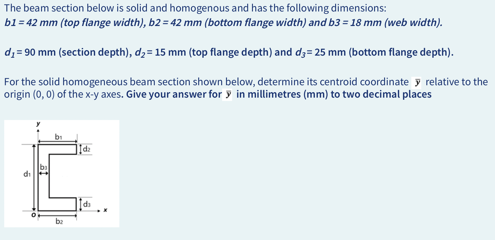 Solved The beam section below is solid and homogenous and | Chegg.com